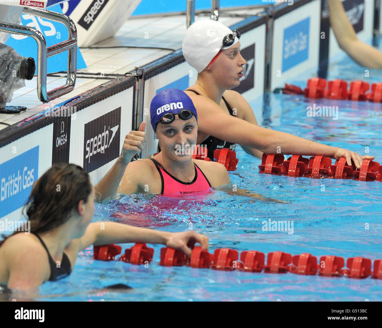 Fran Halsall after winning gold in the Women's 100m Freestyle during ...