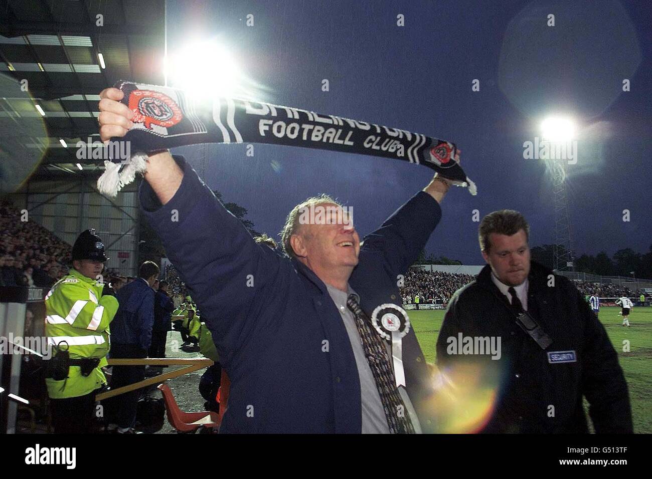 Darlington chairman George Reynolds celebrates after the Division Three ...