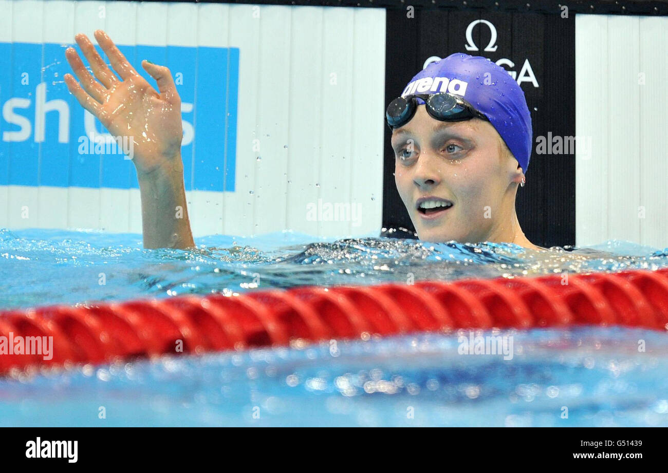 Fran Halsall after winning her heat of the Women's 50m Freestyle during ...