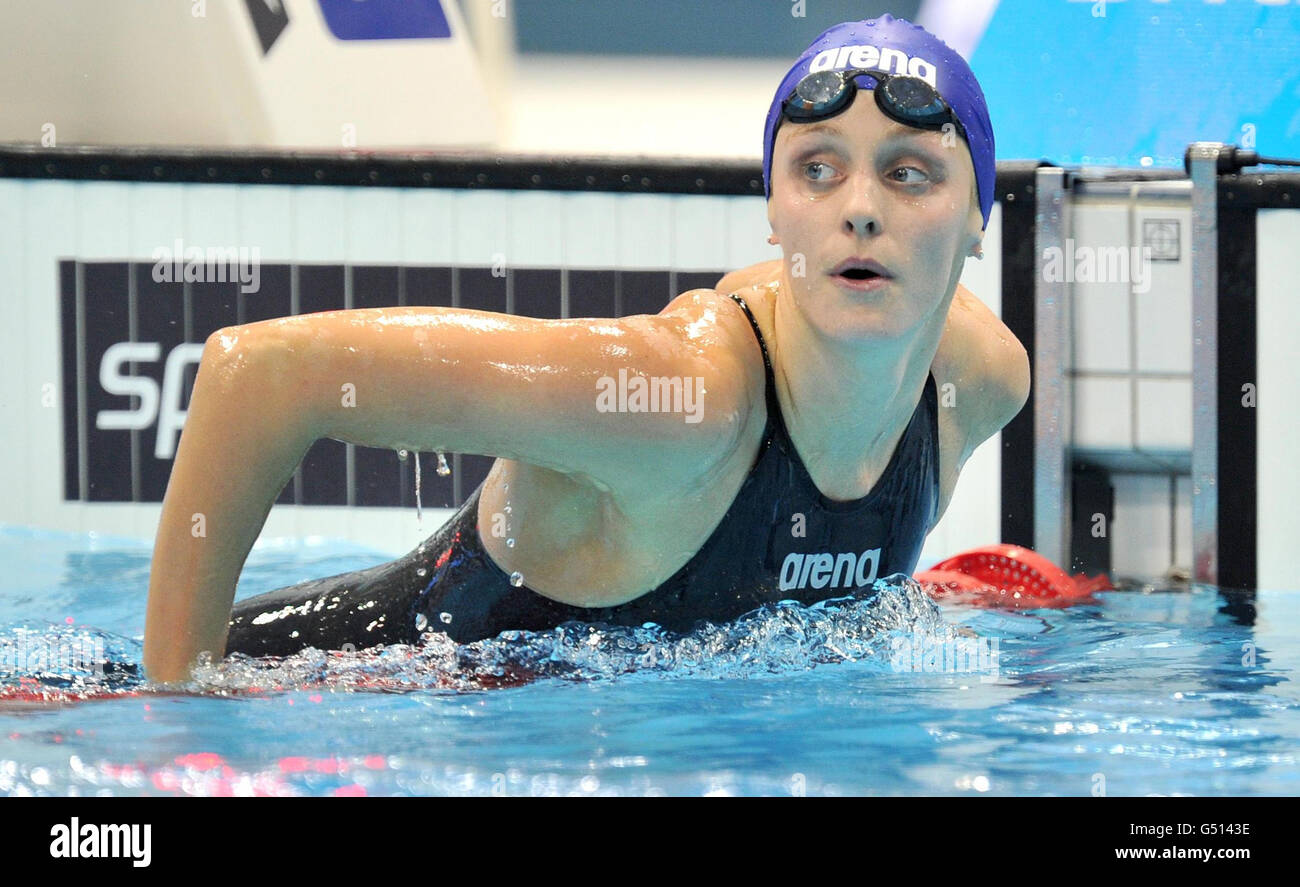 Fran Halsall after winning her heat of the Women's 50m Freestyle during ...