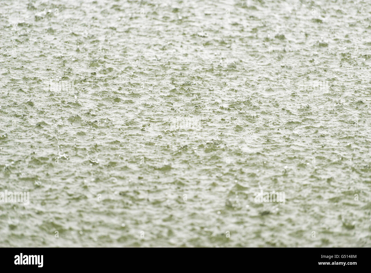 China, Beijing, Heavy rain on the lake surface of Beihai Park Stock ...