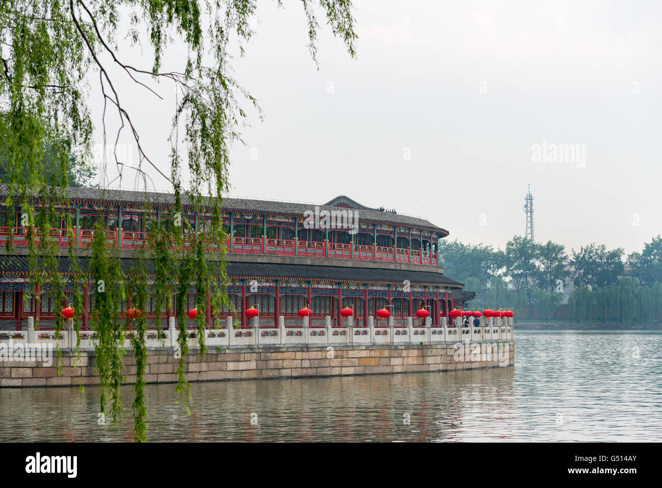 China, Beijing, view of the Fangshan Restaurant at Beihai Park Stock ...