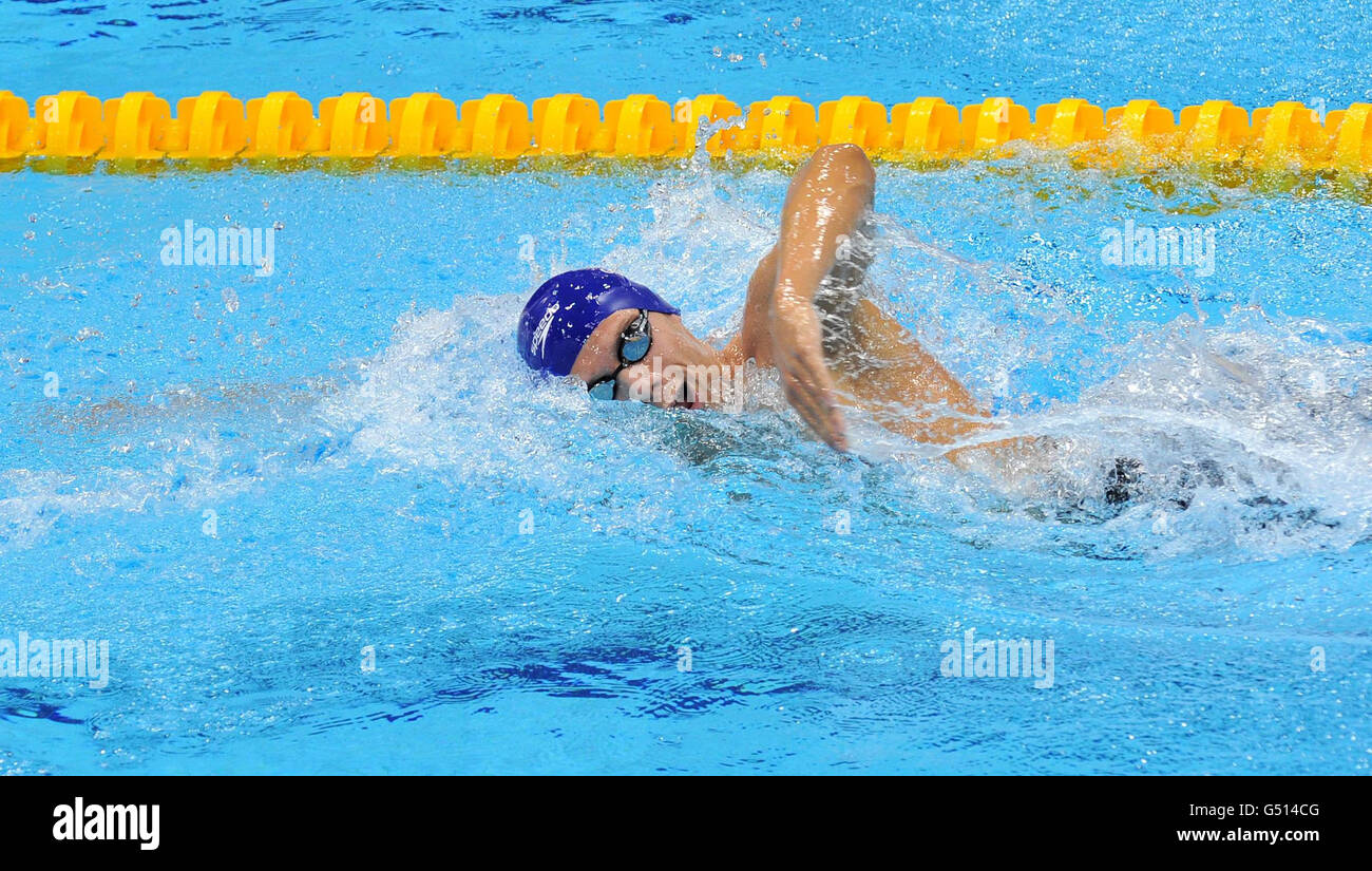 Daniel Fogg on his way to winning his heat of the Men's 1500m Freestyle ...