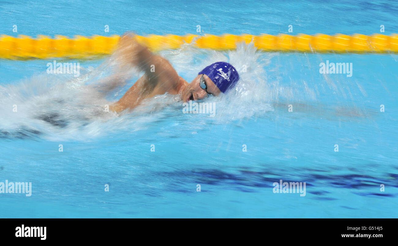 Daniel Fogg on his way to winning his heat of the Men's 1500m Freestyle ...