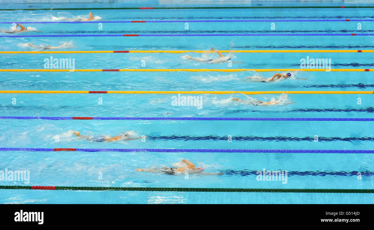 Daniel Fogg (centre) on his way to winning his heat in the Men's 1500m ...