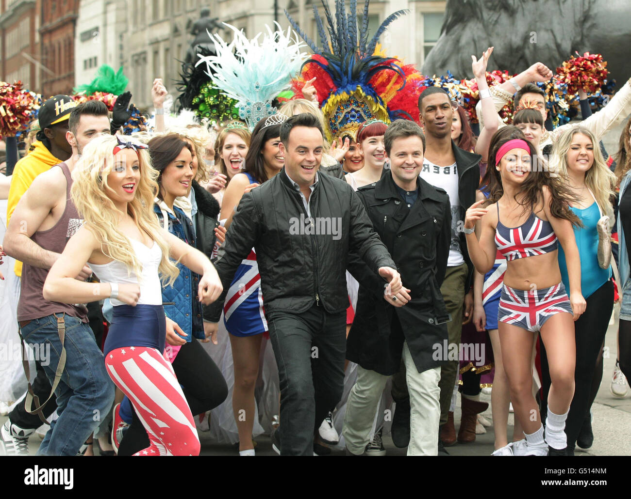 Anthony McPartlin and Declan Donnelly, Ant and Dec (centre), during ...