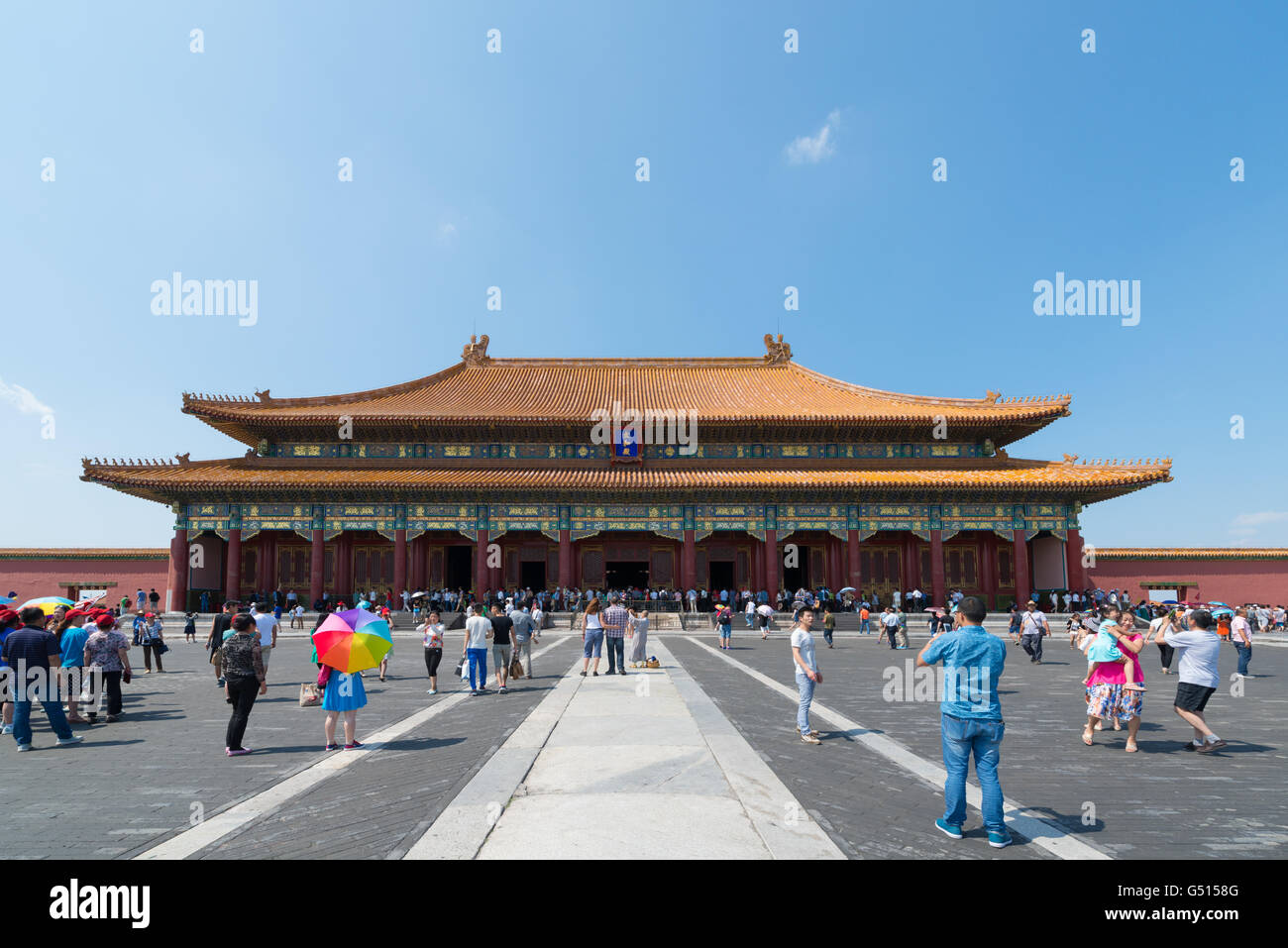 China, Beijing, looking across the square in front of the Hall of ...