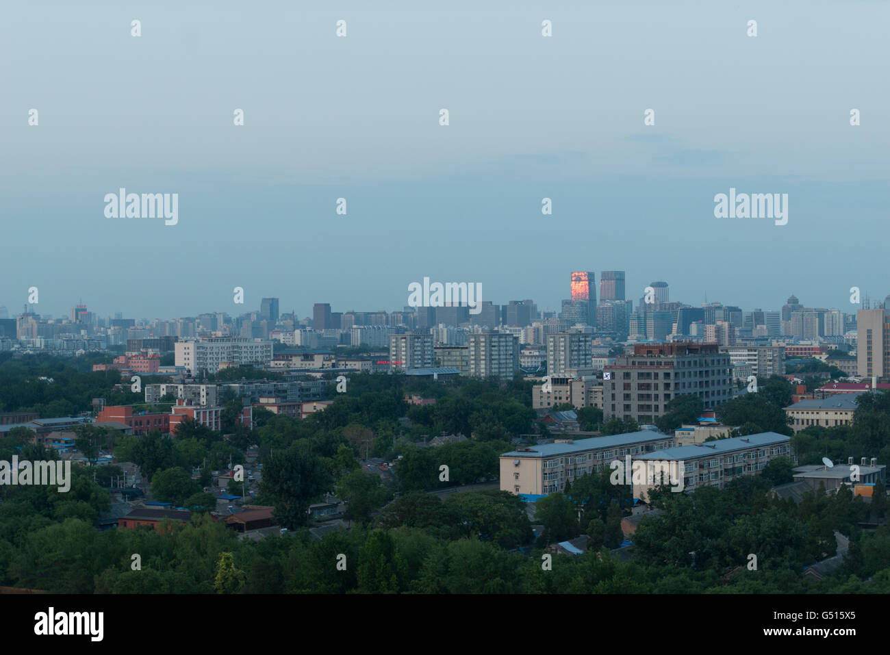 China, Beijing, view of the skyscrapers in the evening hours Stock ...