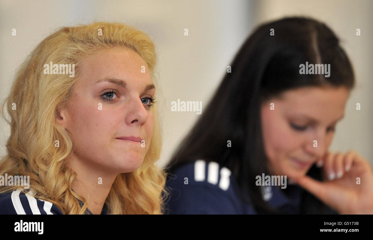 Eleanor Faulkner (L) with Ellen Gandy during a press conference after ...