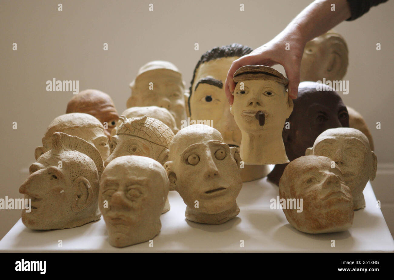 A group of sculptures entitled Heads by an anonymous inmate from ...