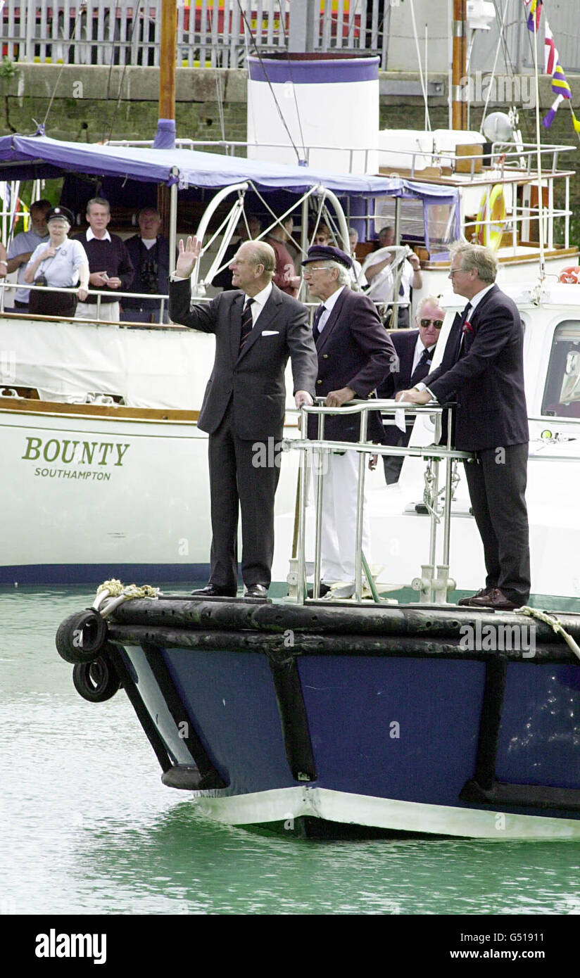 The Duke of Edinburgh with Raymond Baxter the Honorary Admiral, of the ...