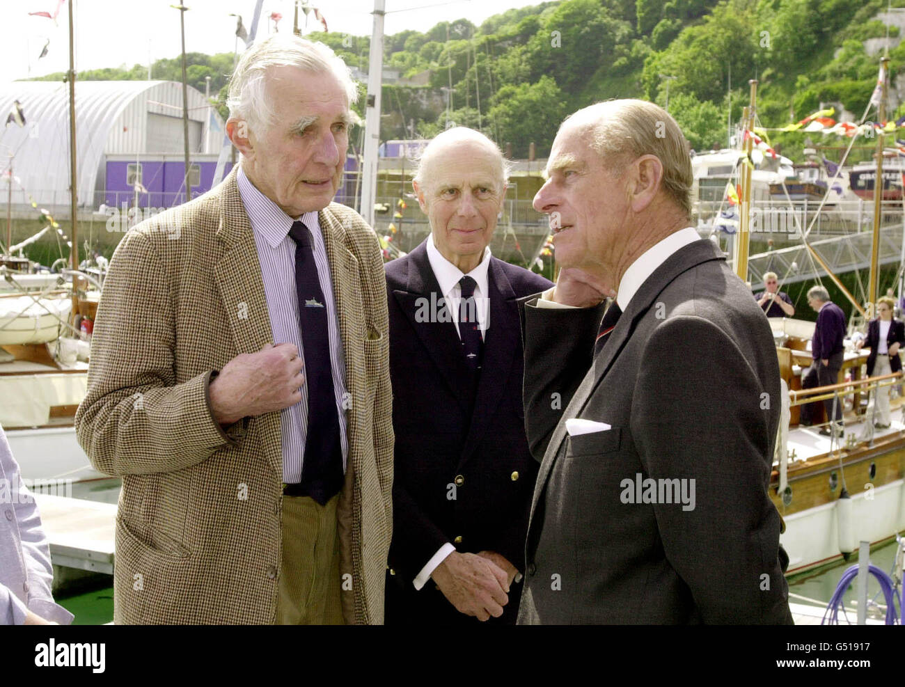 The Duke of Edinburgh (R) with Commander Christopher Dreyer RN retired ...