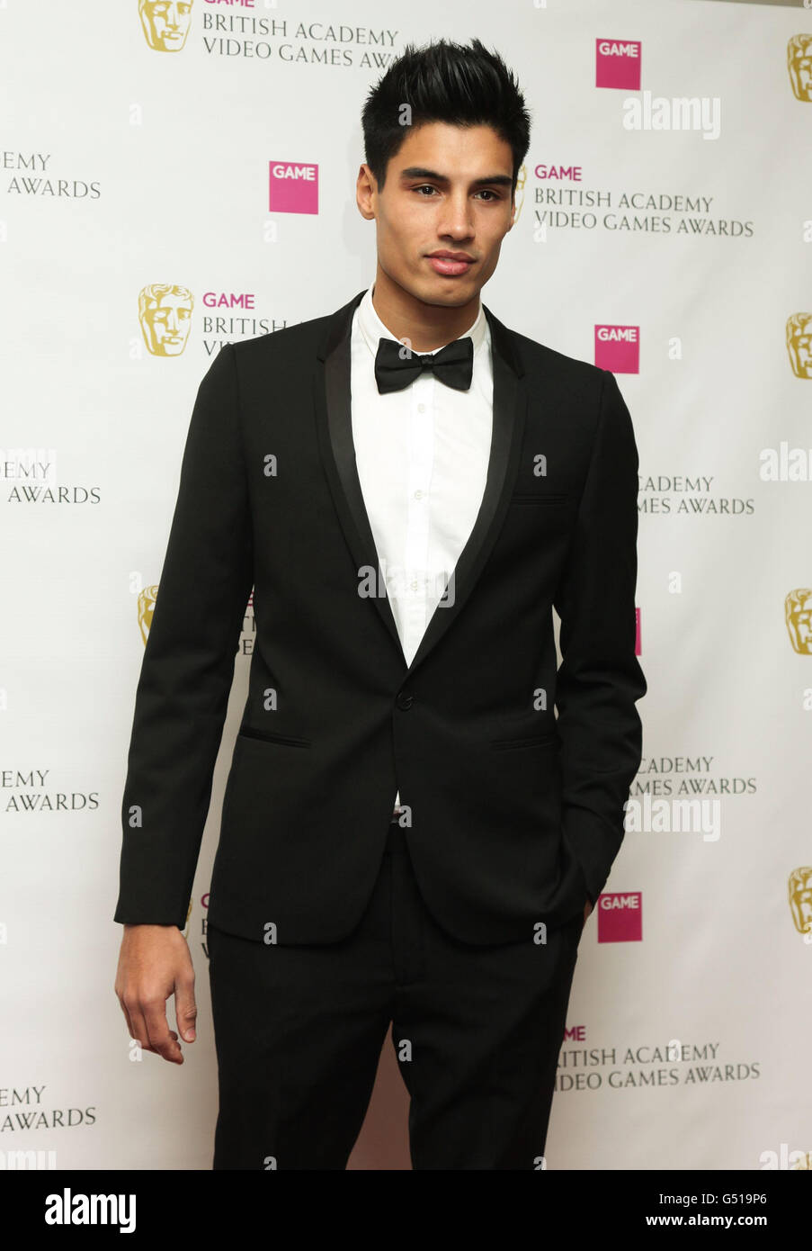 Siva Kaneswaran from The Wanted arriving at the GAME British Academy ...