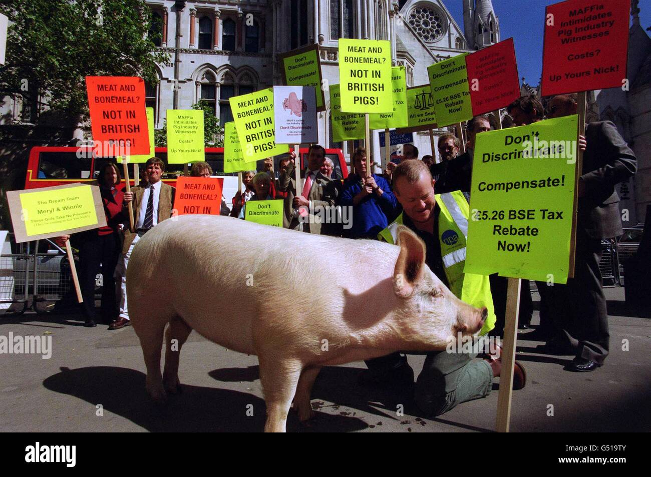Pig farmers protest London Stock Photo - Alamy