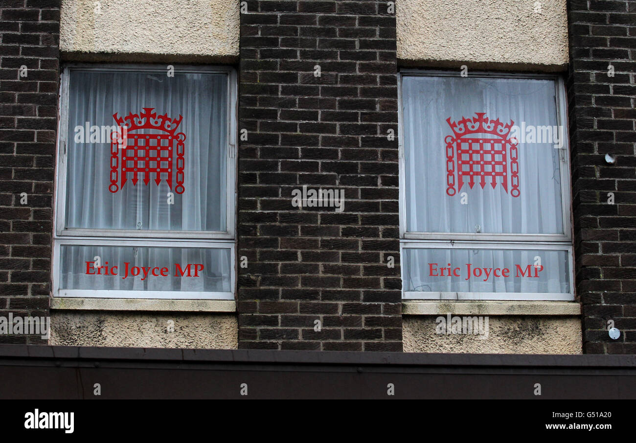 The curtains remain closed at the constituency office of Labour MP Eric ...