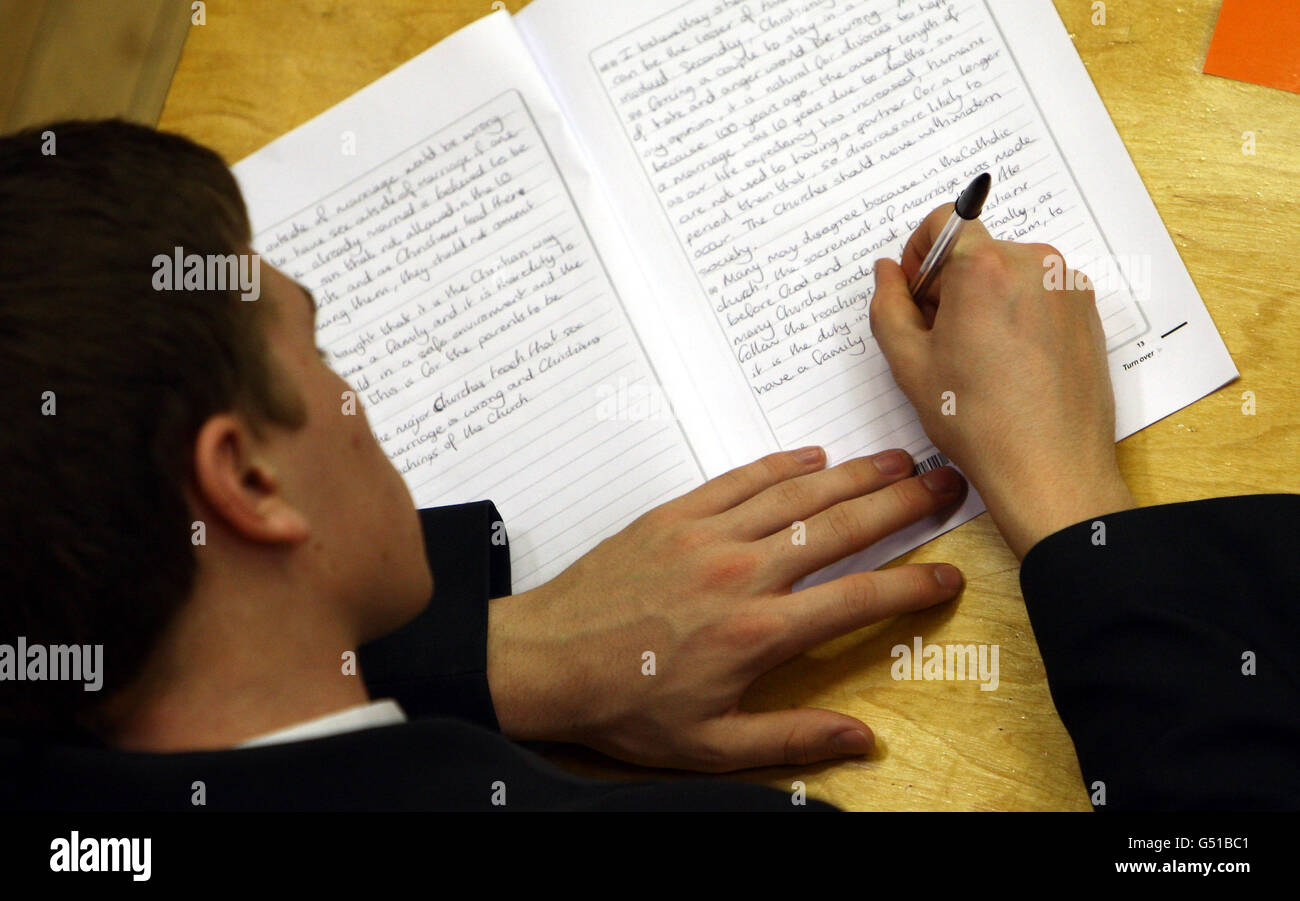 School exam stock Stock Photo - Alamy