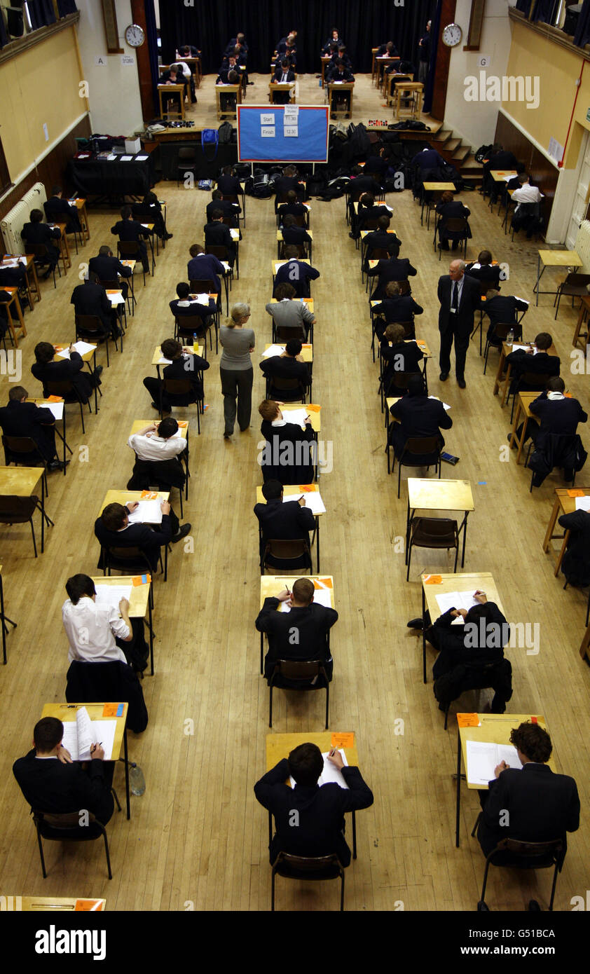 School exam stock Stock Photo - Alamy