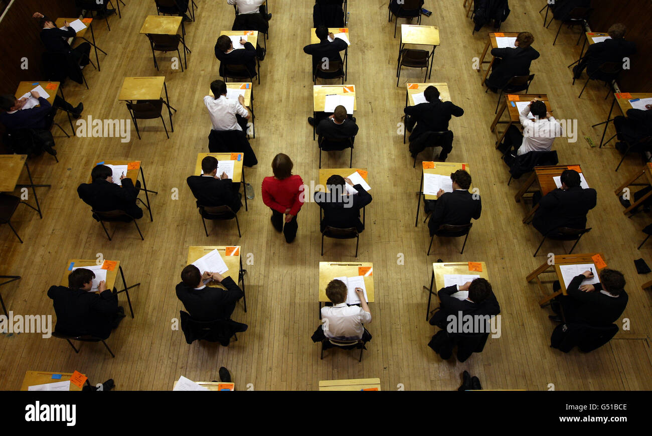 School exam stock Stock Photo - Alamy