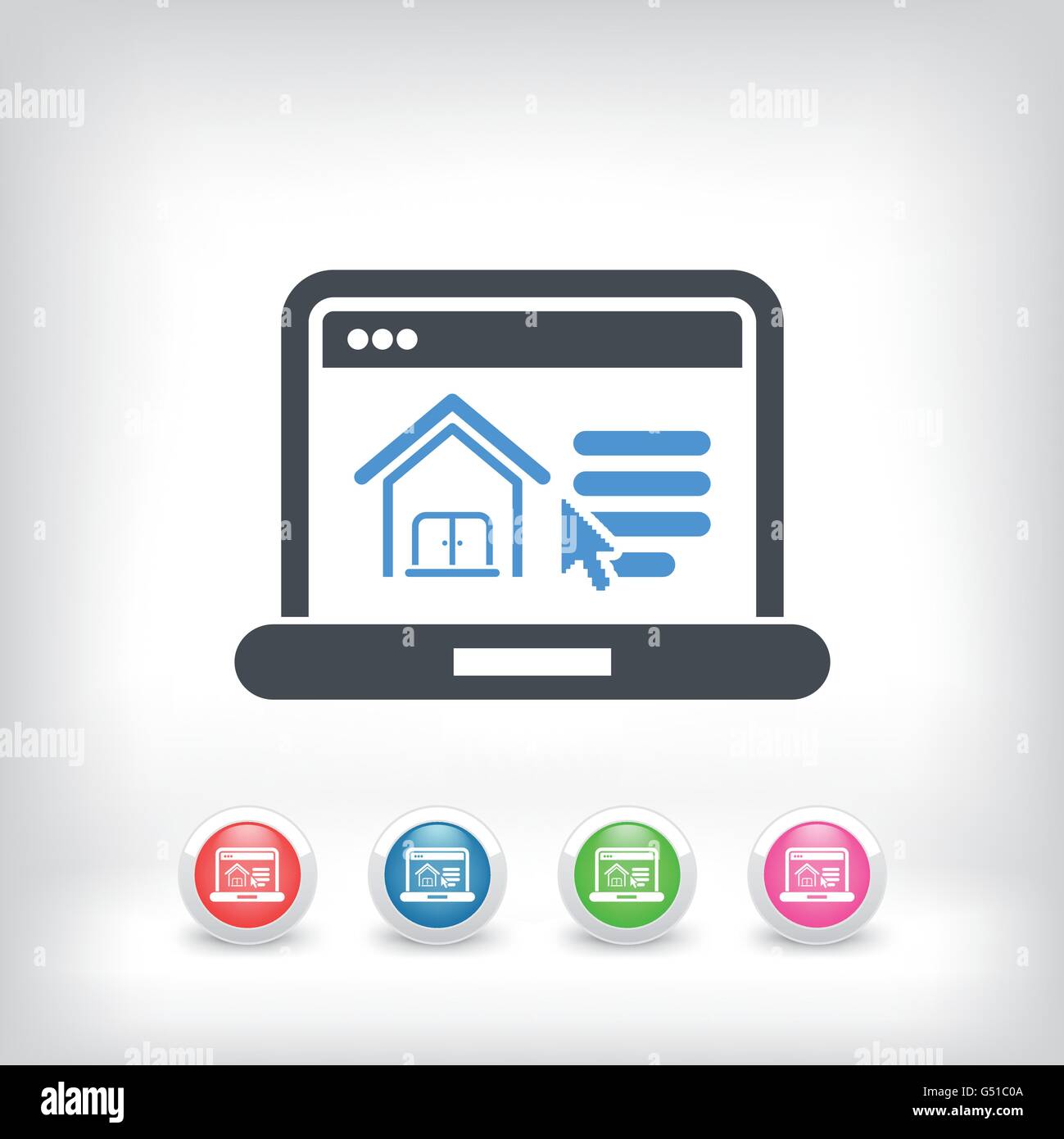Illustration of realestate website icon Stock Vector Image & Art - Alamy