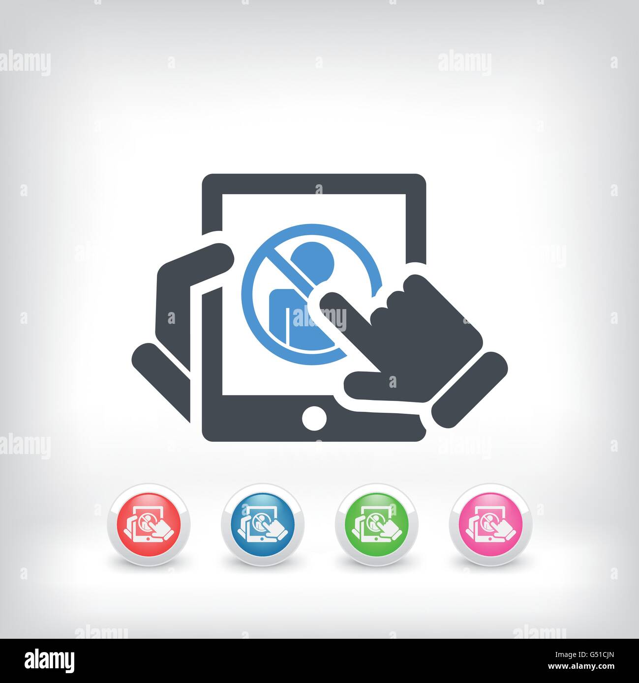 Illustration of tablet access forbidden icon Stock Vector Image & Art ...