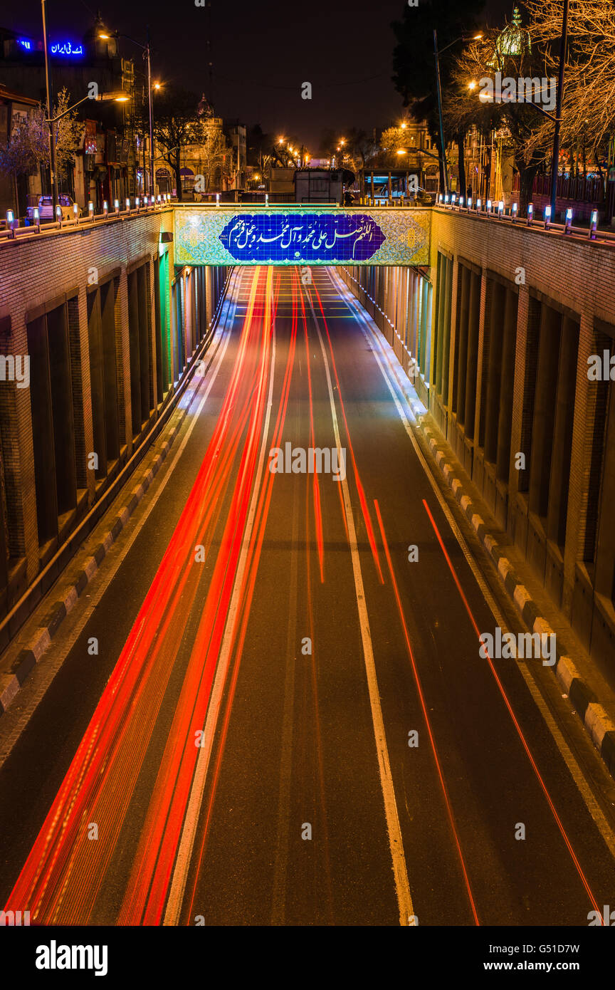 Light trail on motorway by night in Tehran, Iran Stock Photo - Alamy