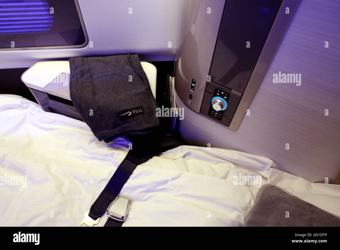 A General picture of a new British Airways First Class seat Stock Photo ...