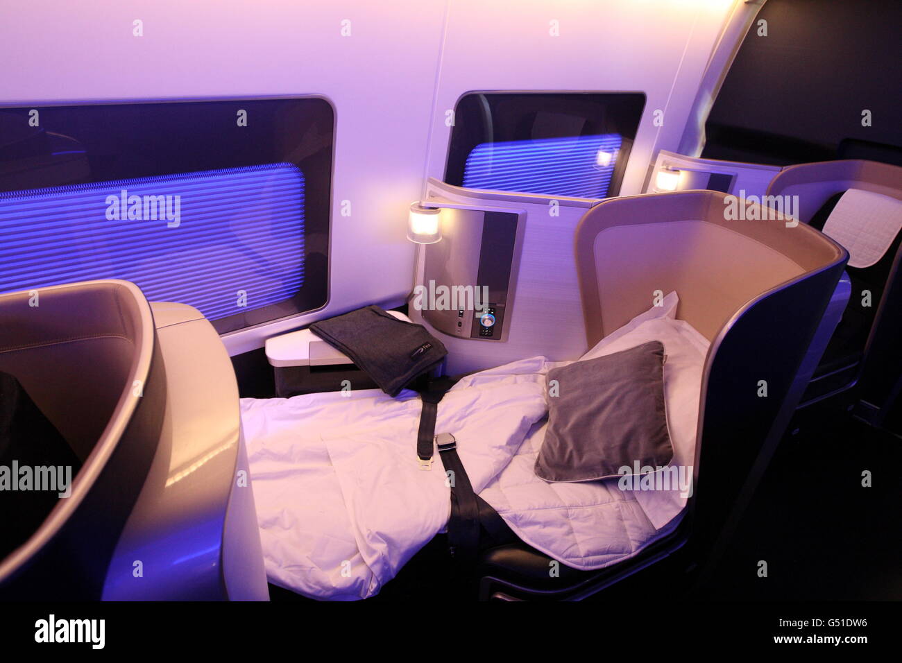 A General picture of a new British Airways First Class seat Stock Photo ...