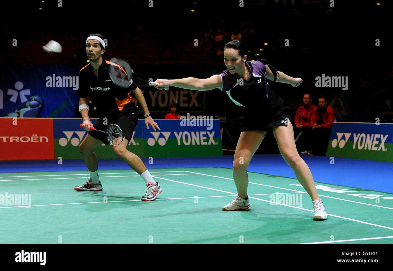 England's Nathan Robertson (left) and Jenny Wallwork during their mixed ...
