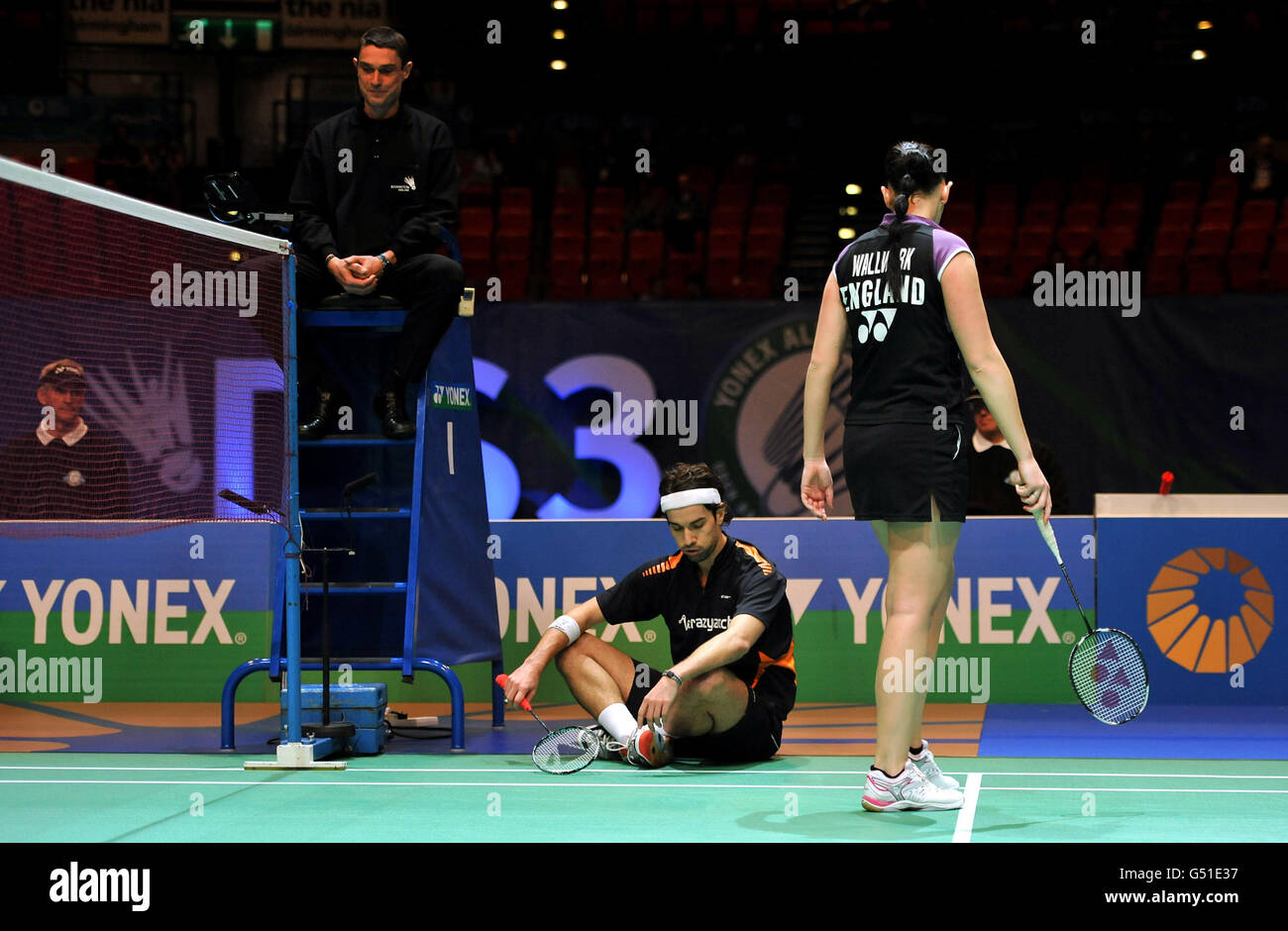 England's Nathan Robertson (left) and Jenny Wallwork during their mixed ...