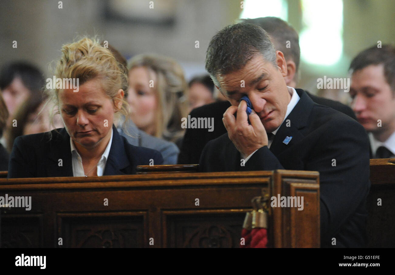 Darren Rathband, twin brother of Pc David Rathband, wipes away tears as ...