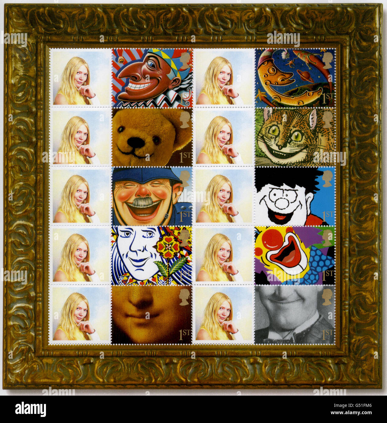 Supermodel Jodie Kidd appears on a sheet of the new Royal Mail Smiler ...