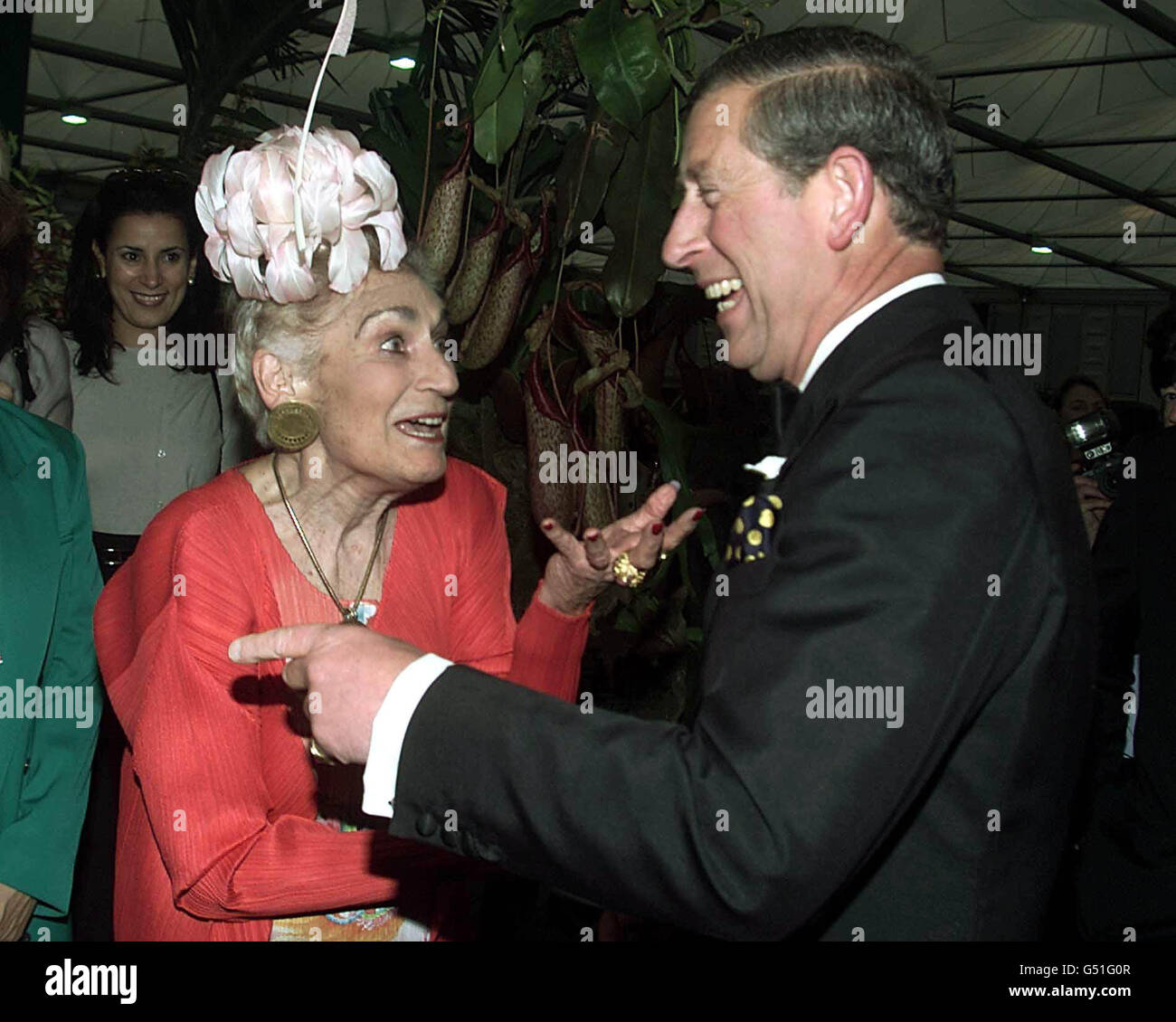 The prince of wales is greeted by lady walton hi-res stock photography ...