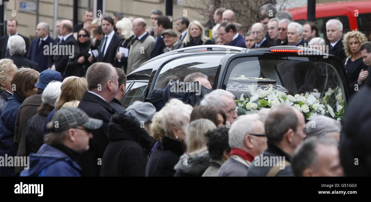 The coffin of Paul McBride QC leaves St Aloysius' Church in Glasgow ...