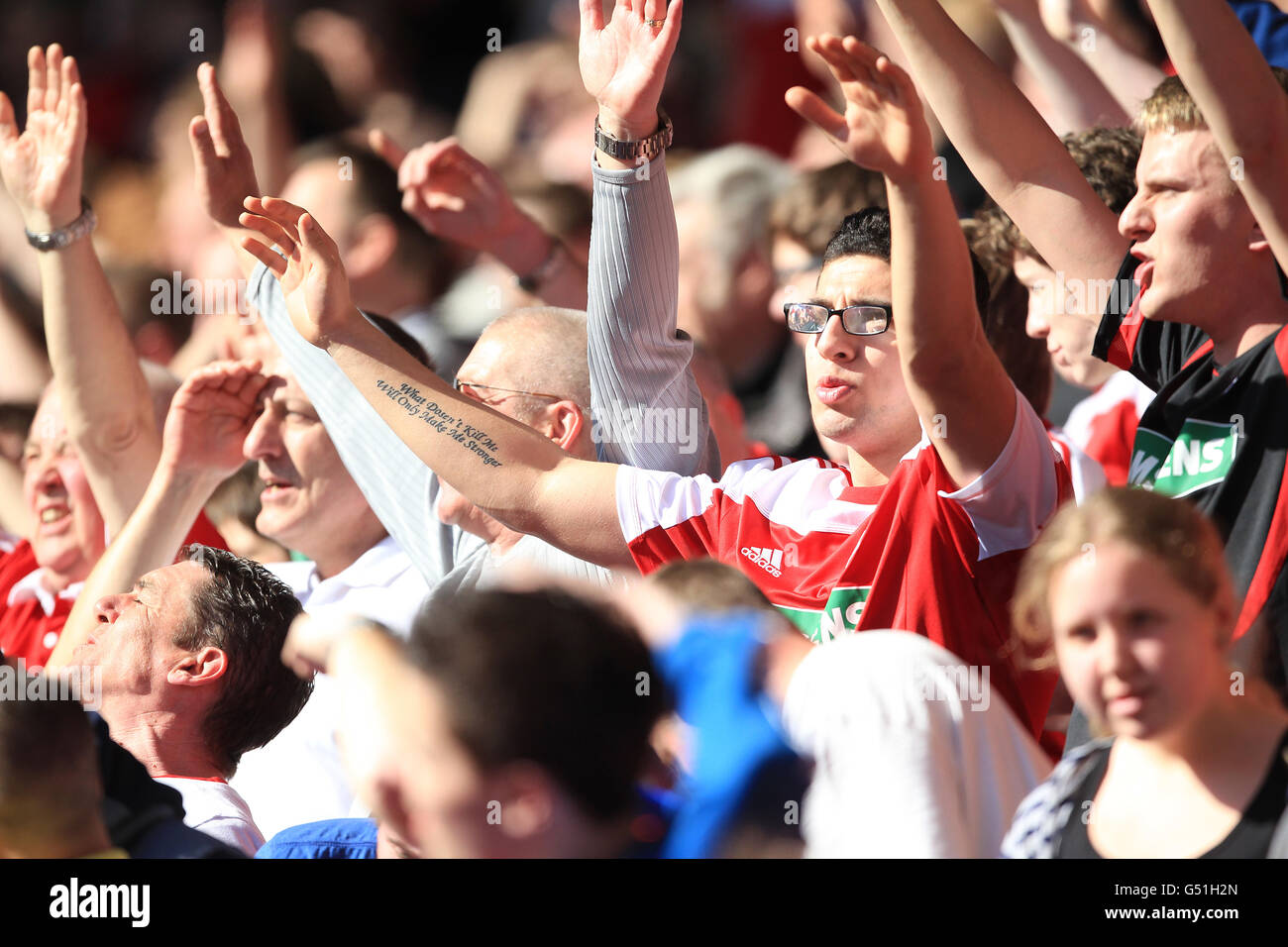 Middlesbrough fans soak up the atmosphere at the Riverside Stadium ...