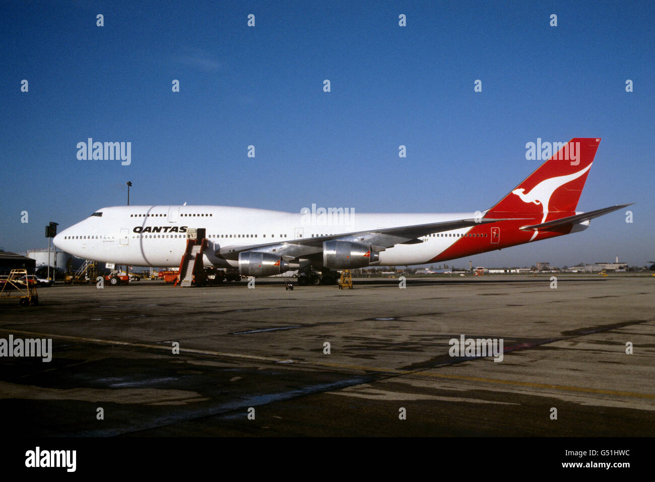 Aviation - Qantas Airways Boeing 747 - Heathrow Airport, London Stock ...