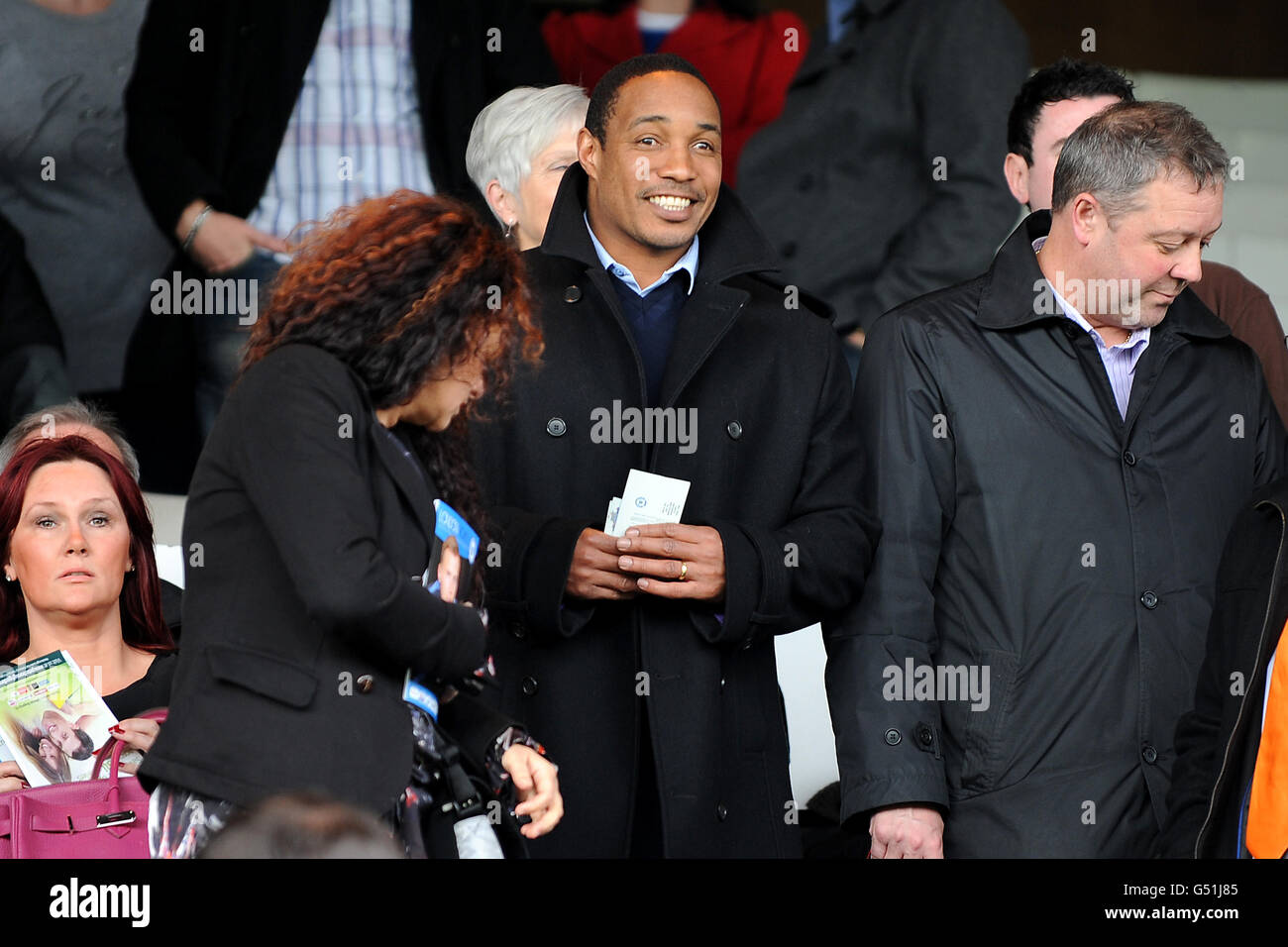 Paul Ince (centre) in the stands to watch his son Thomas play for ...