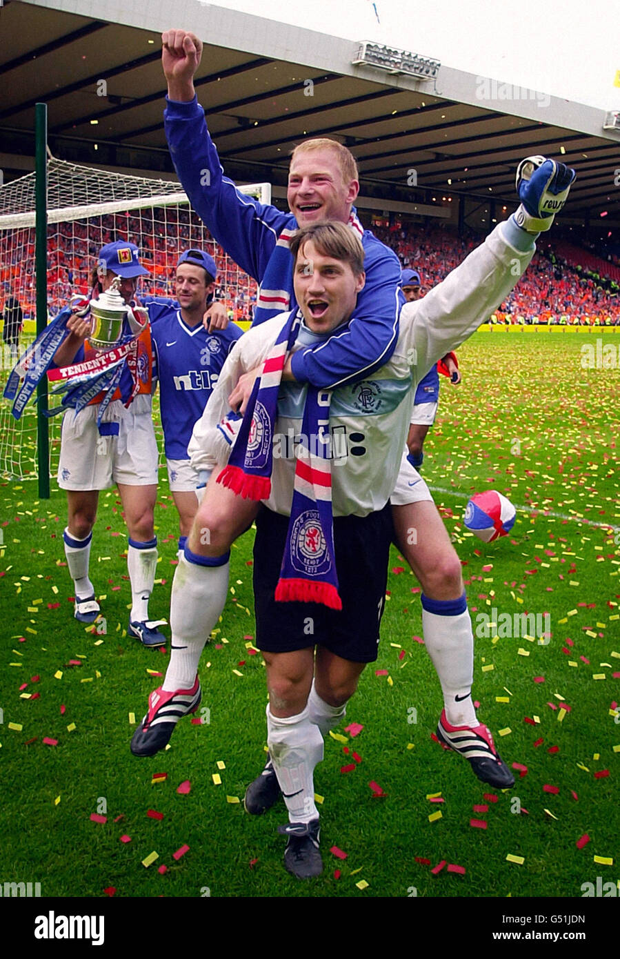 Riding on top of goalkeeper stephan klos hi-res stock photography and ...