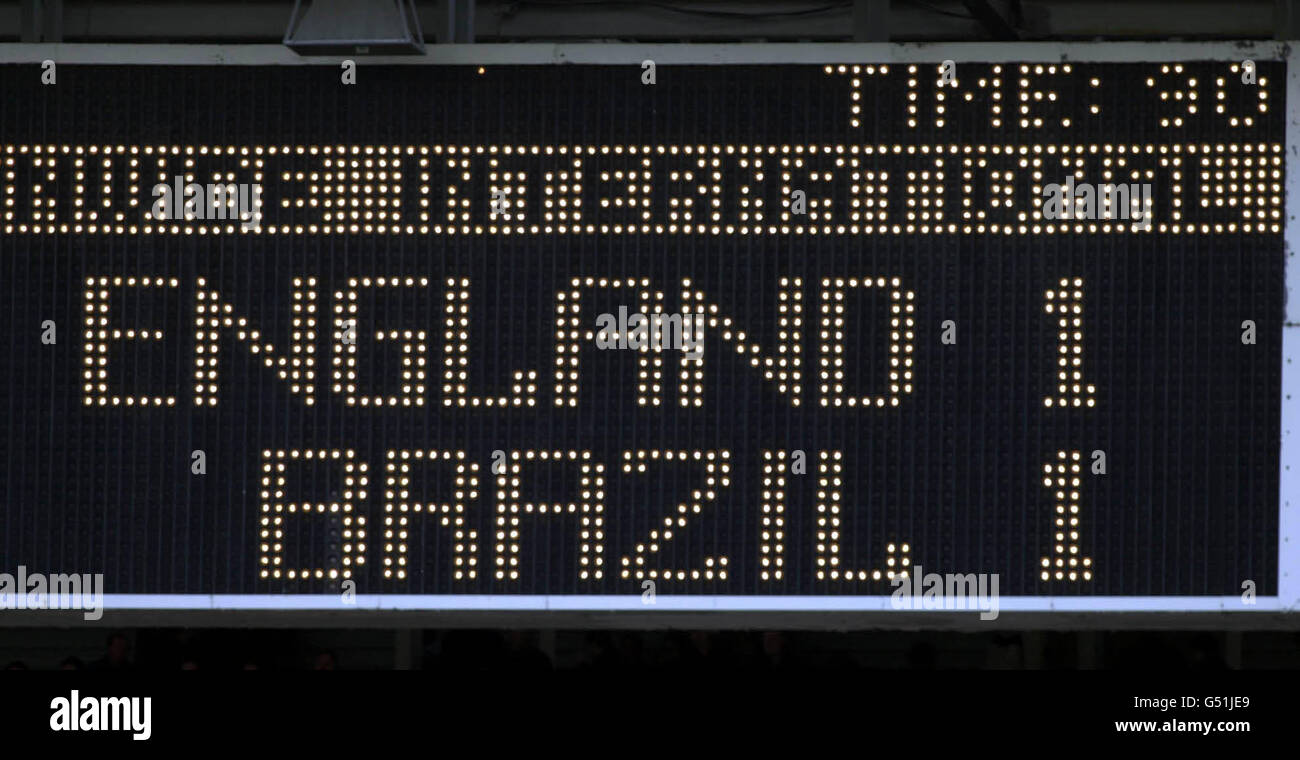 Eng v Brazil scoreboard Stock Photo - Alamy