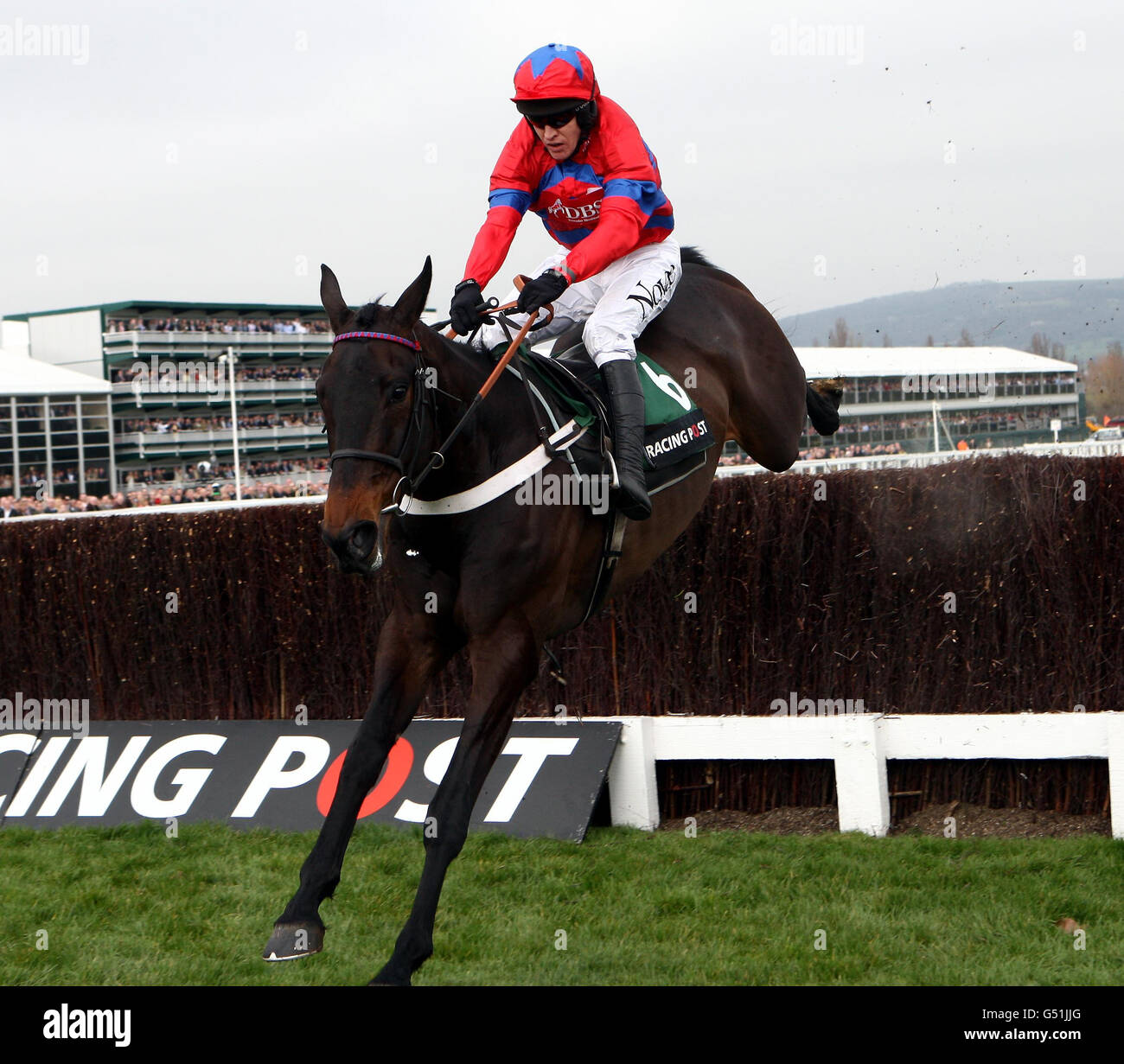 Sprinter Sacre ridden by Barry Geraghty clears the last to win the ...