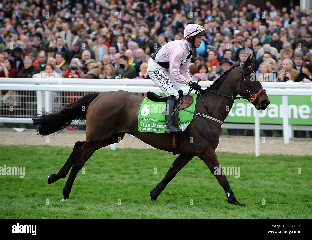 Oscars Well ridden by jockey Robert Power goes to post before the Stan ...