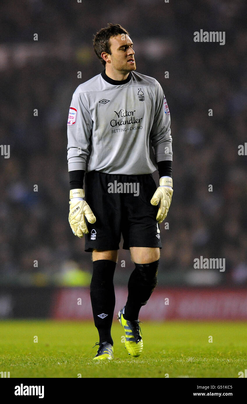 Nottingham Forest goalkeeper Lee Camp looks dejected after ruing a ...