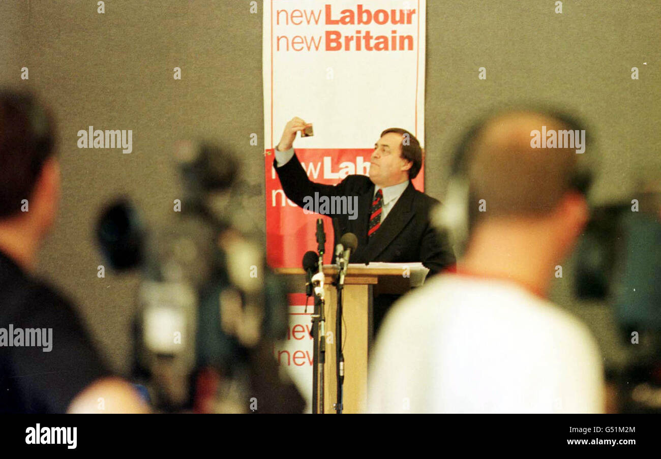Semi profile arm raised politics banner john prescott hi-res stock ...