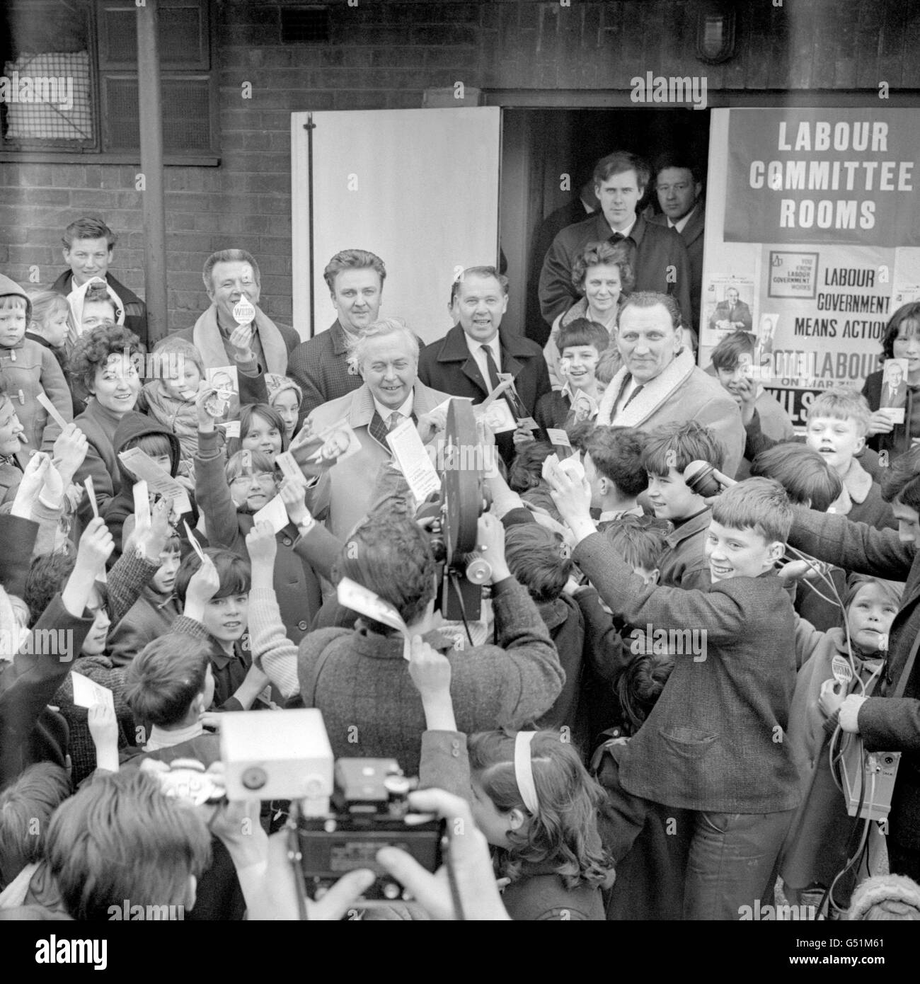 The Prime Minister Harold Wilson is very popular with these children ...