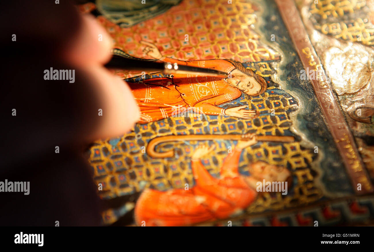 Steven Mooney, a Conservator at John Ryland's Library in Manchester ...