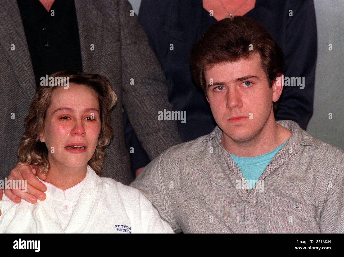 Distraught parents Dawn Griffiths and Geoffrey Harris, give a press ...