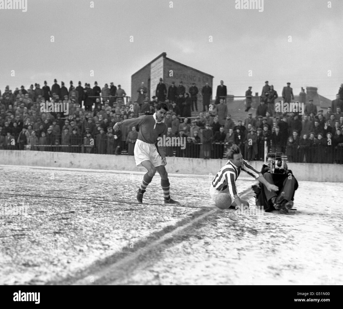 Under pressure from charlton athletics john hewie l hi-res stock ...
