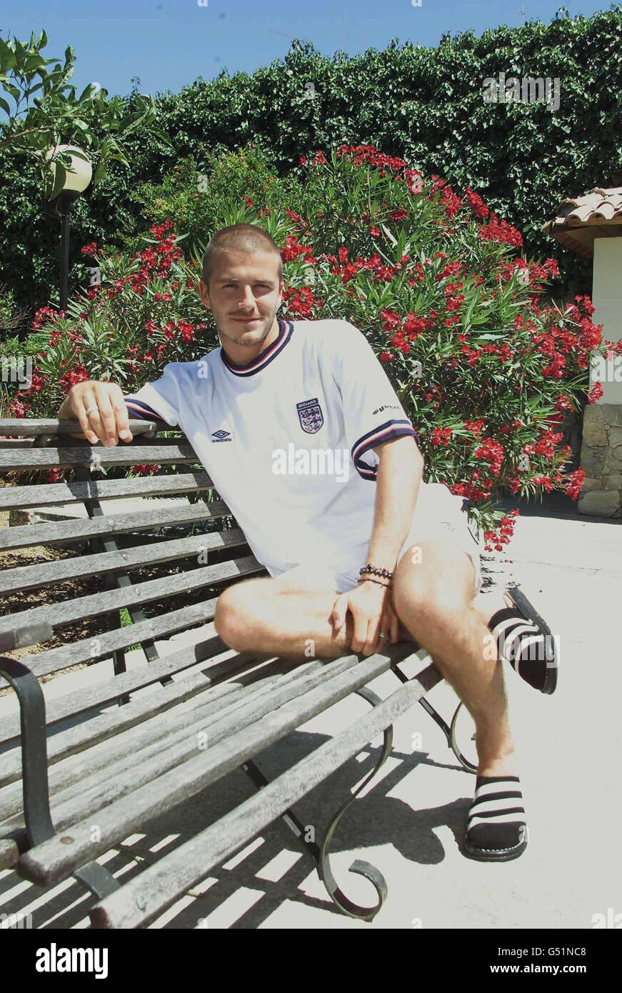 England midfielder David Beckham relaxes at the Villa Madama in Malta ...
