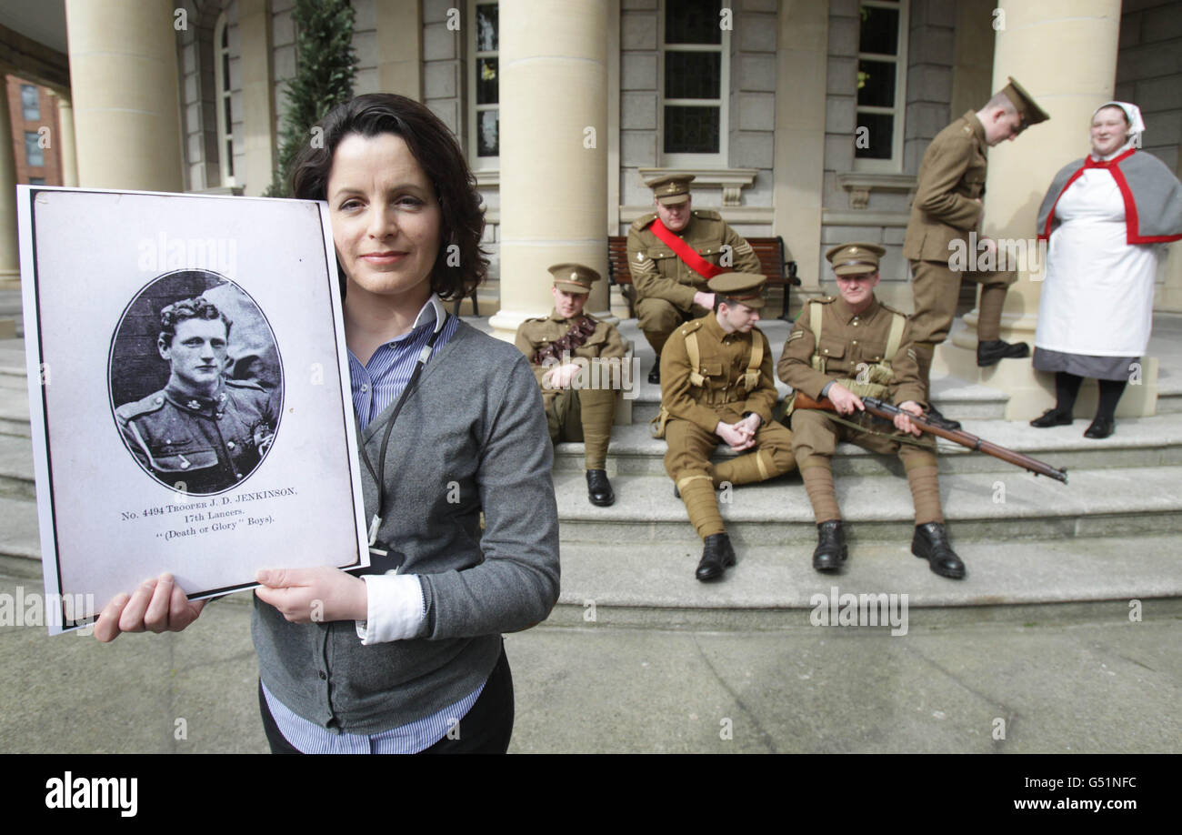 Archivist Avice-Claire McGovern holds a picture of her cousin Jack ...