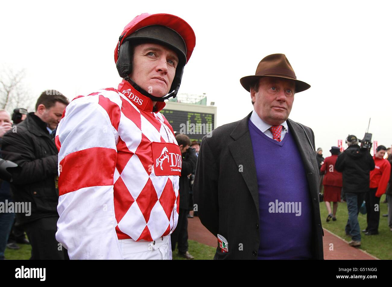 Riverside Theatre jockey Barry Geraghty (left) with trainer Nicky ...