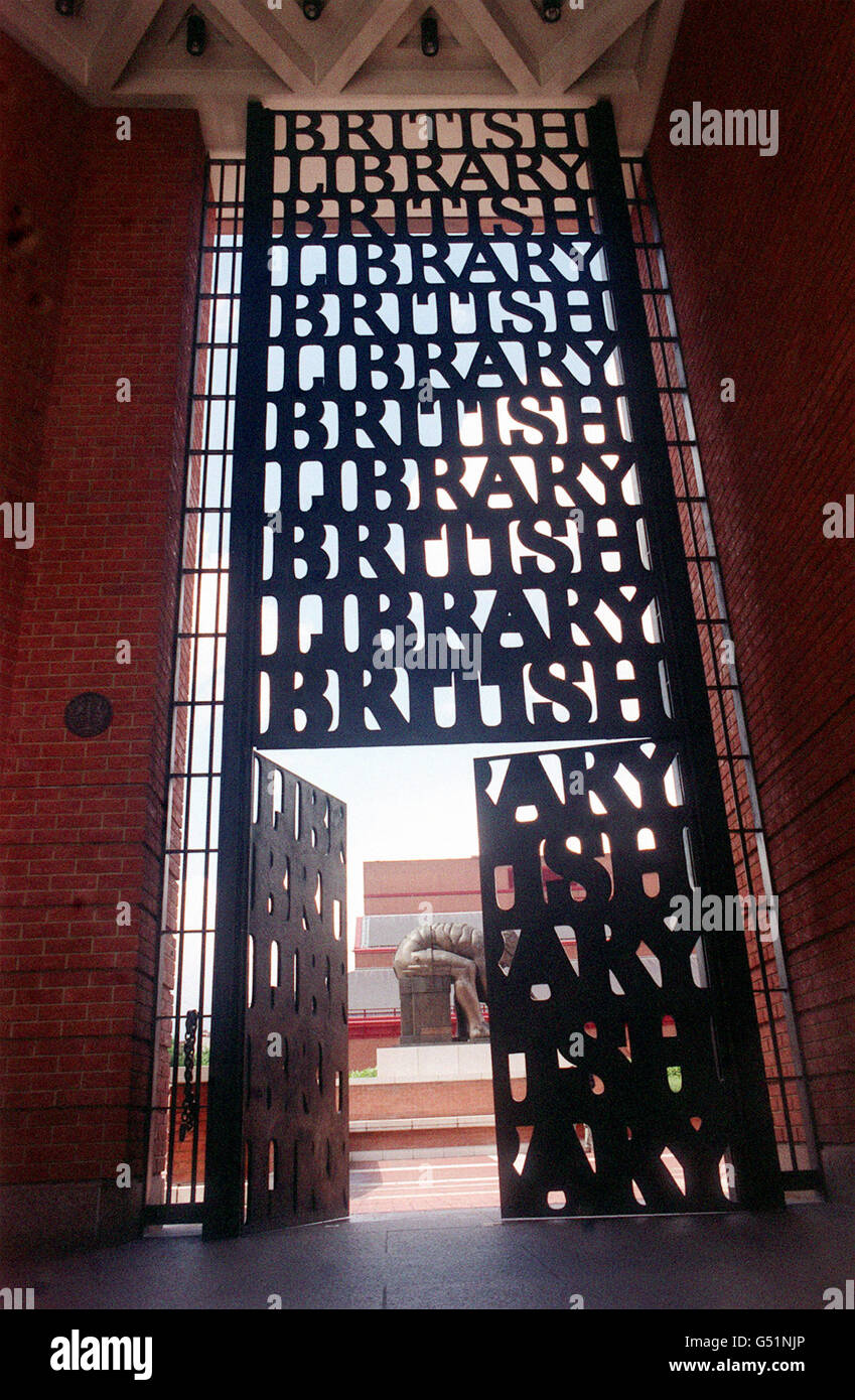 The gate entrance to british library in kings cross hi-res stock ...